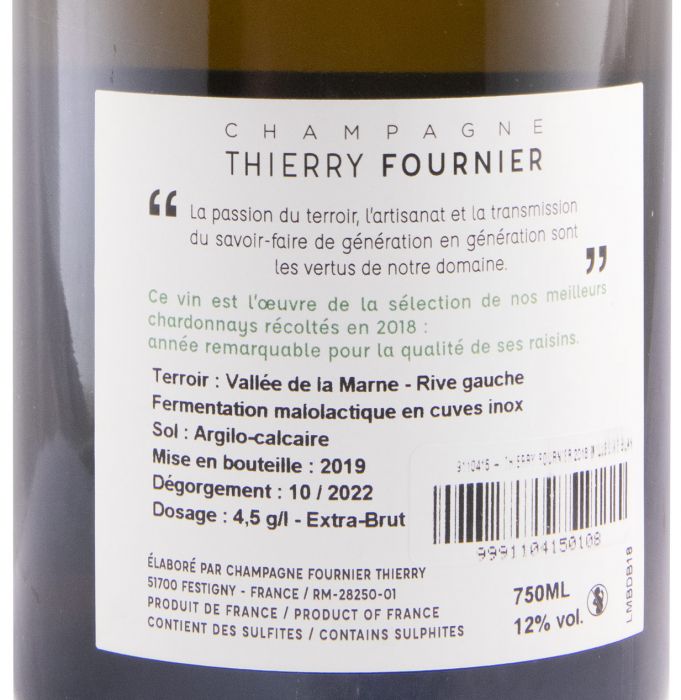2018 Champagne Thierry Fournier Millésime Blanc de Blancs