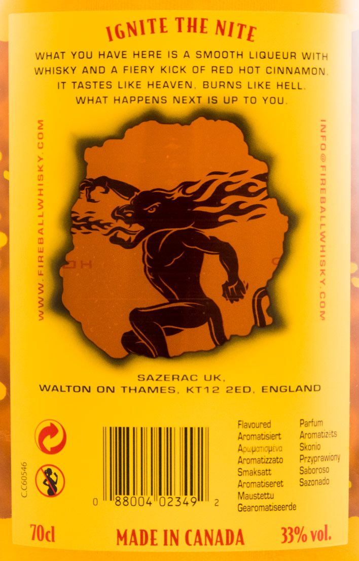 Licor de Whisky Fireball c/Canela