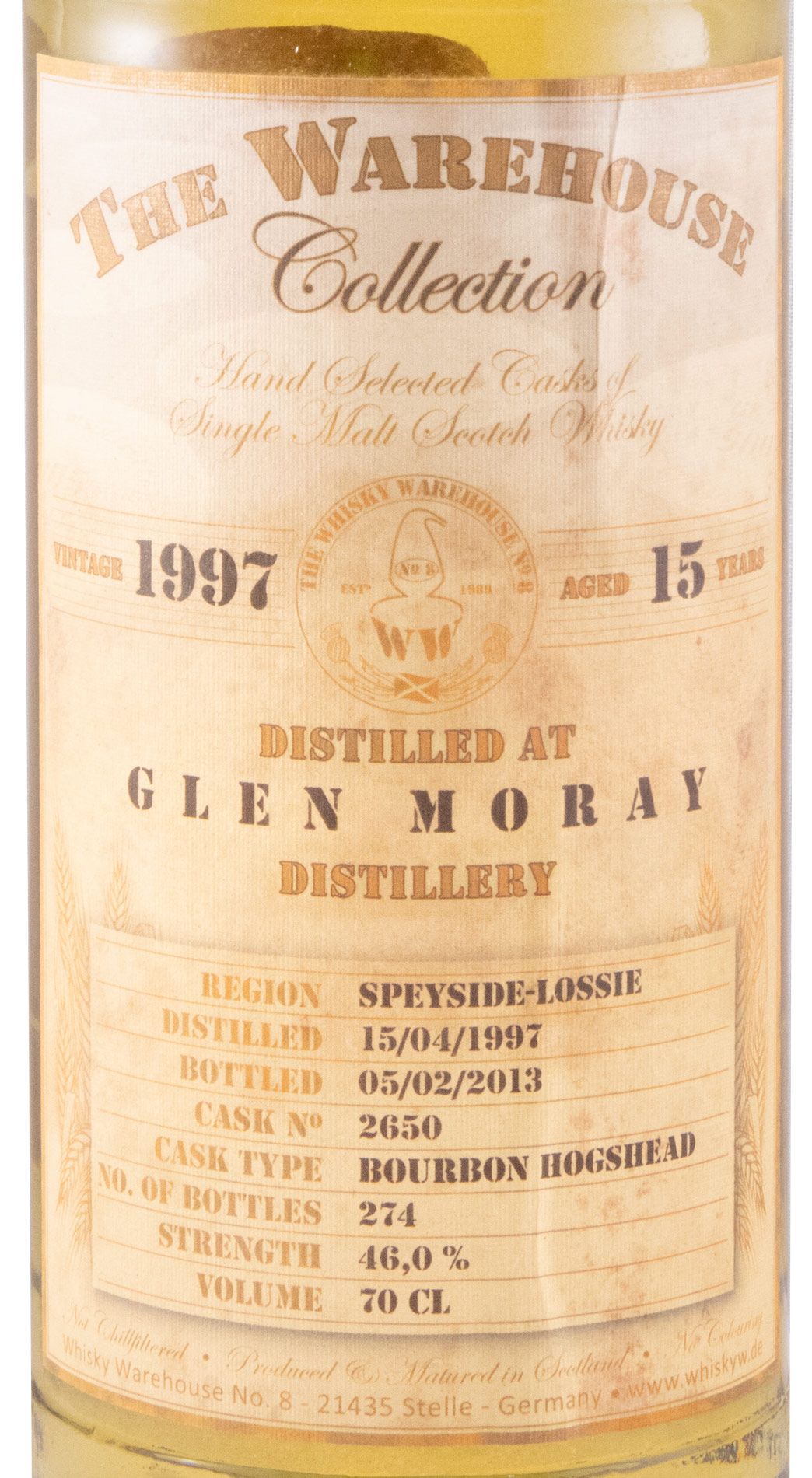 1997 The Warehouse Collection Glen Moray (engarrafado em 2013)