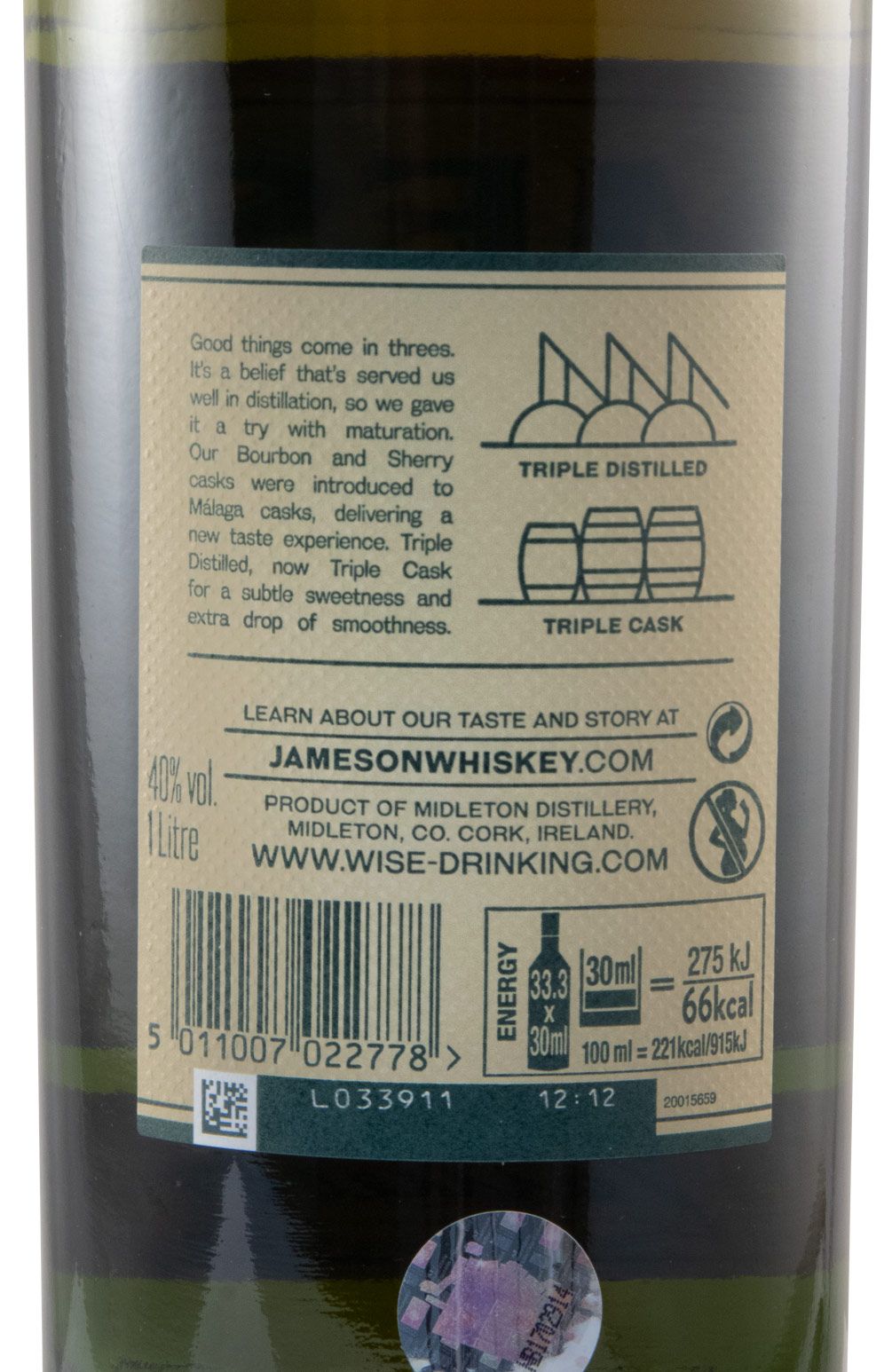 Jameson Triple Distilled & Triple Cask 1L