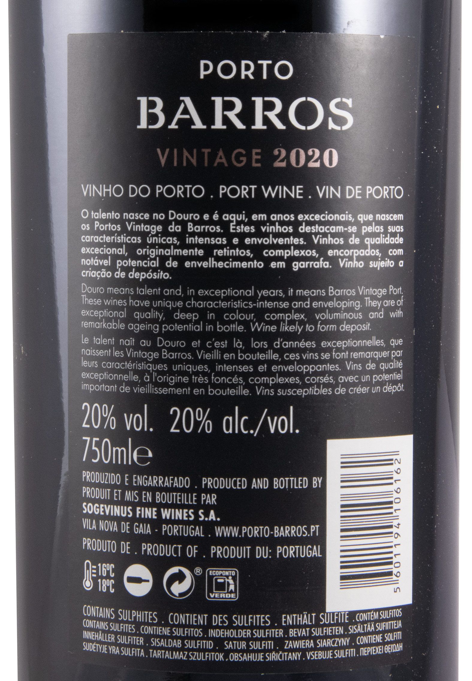 2020 Barros Vintage Porto