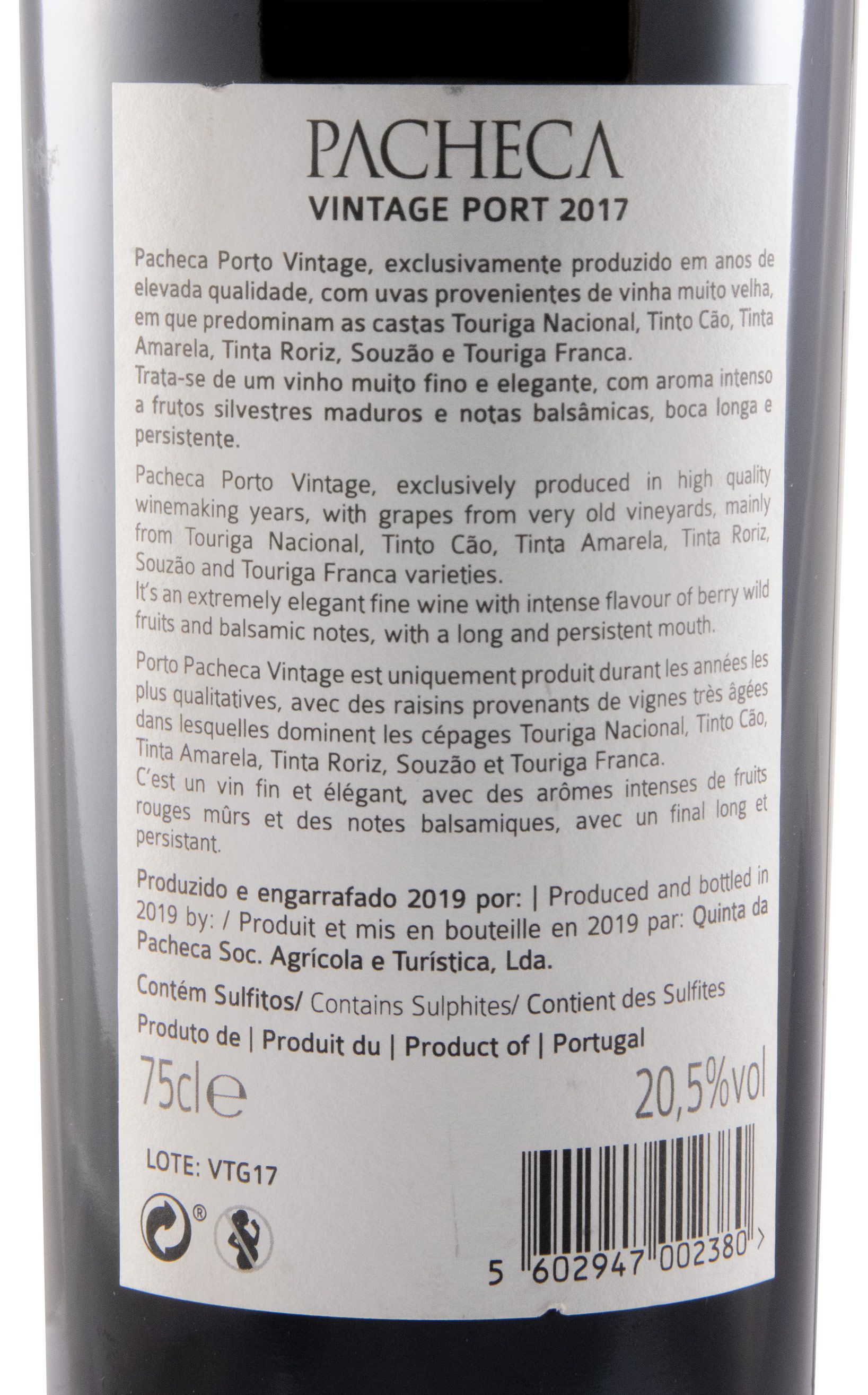 2017 Quinta da Pacheca Vintage Porto