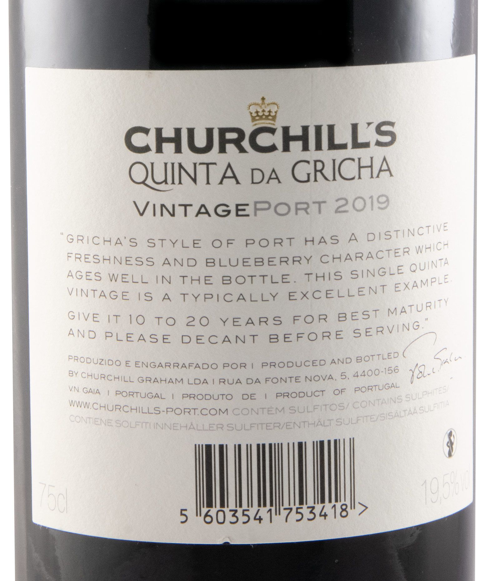 2019 Churchill's Quinta da Gricha Vintage Porto