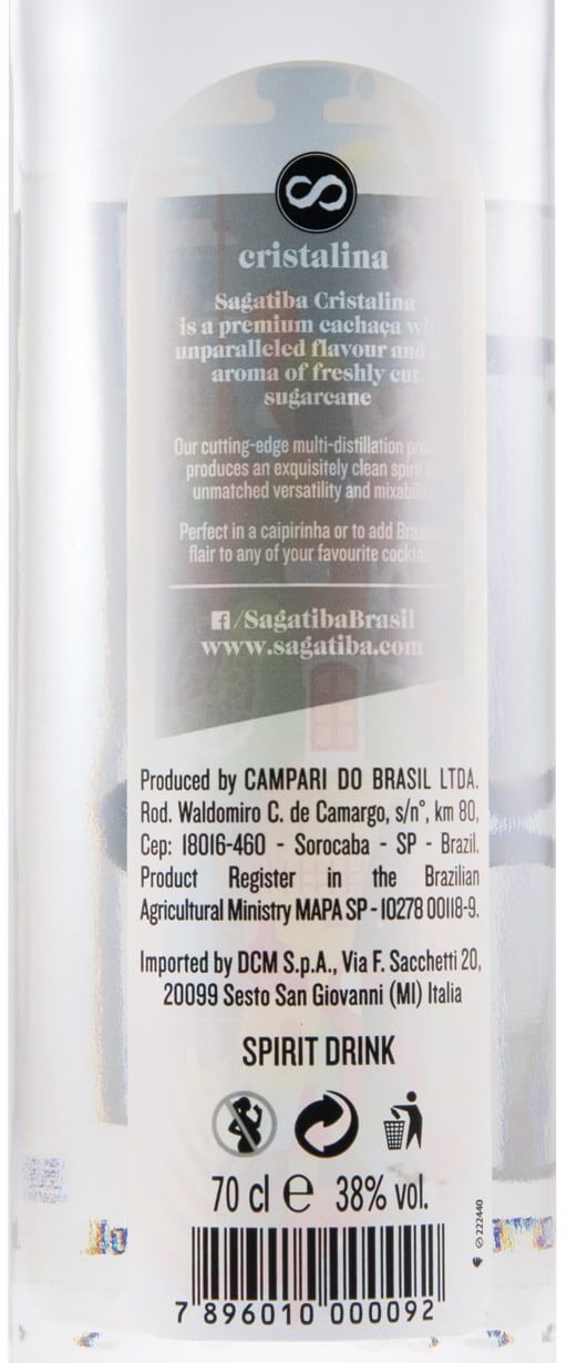 Spirit Cachaça Sagatiba Pure