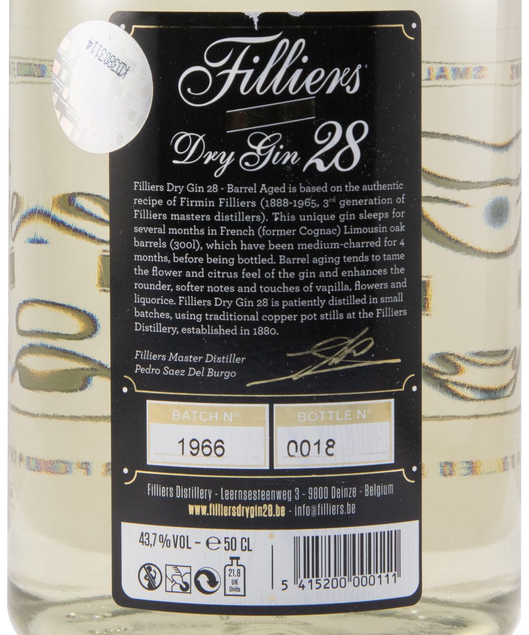 Gin Filliers 28 Barrel Aged 50cl