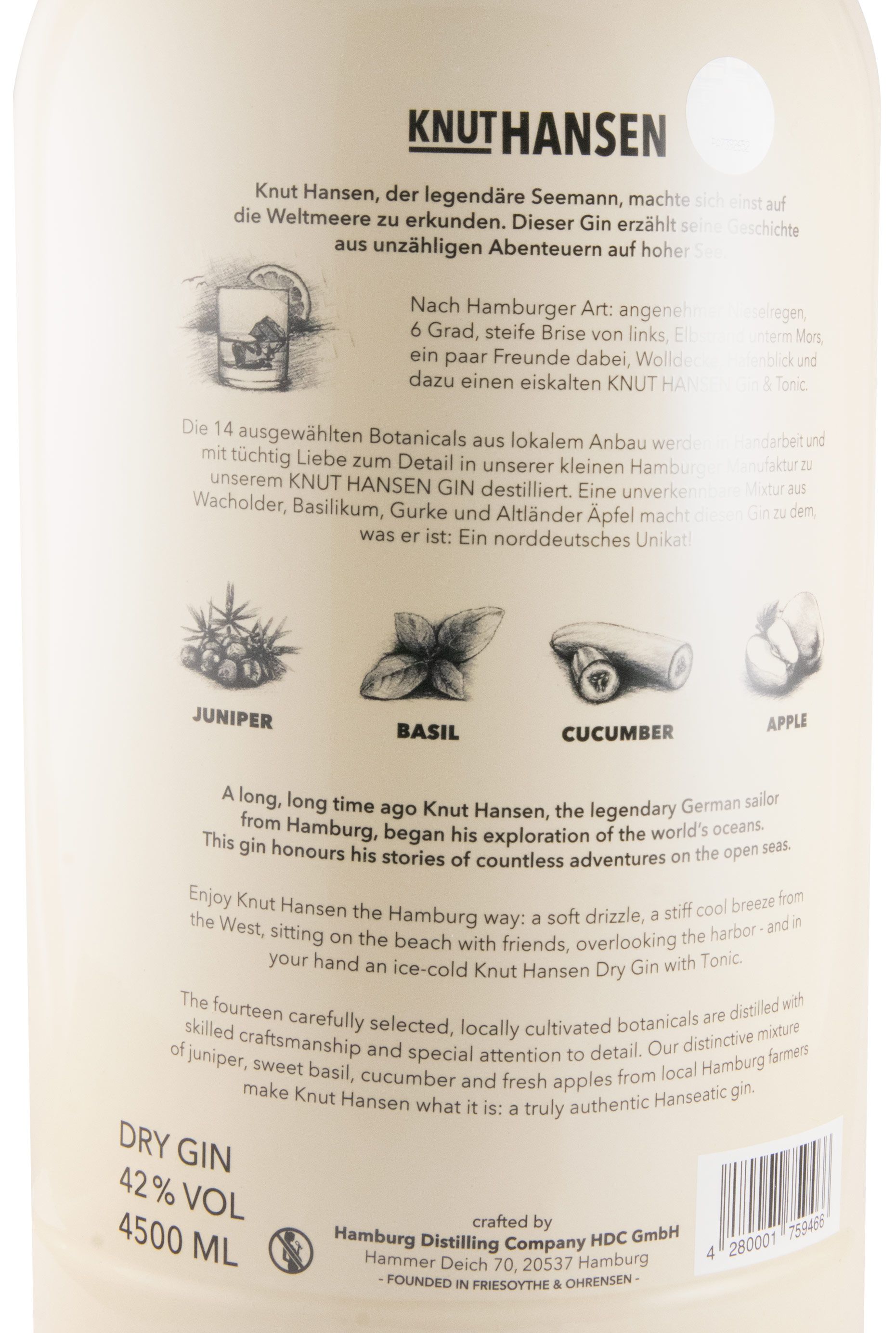 Gin Knut Hansen Dry 4,5L