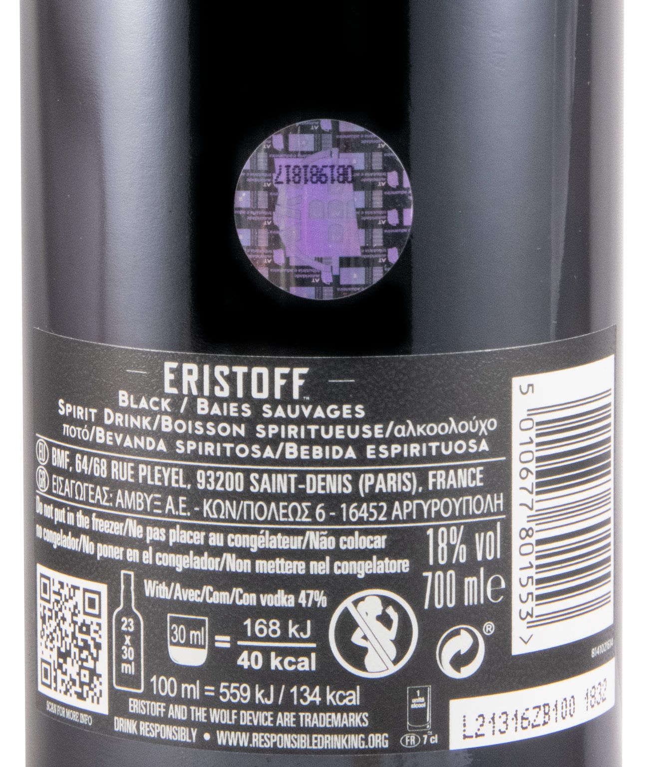Vodka Eristoff Black