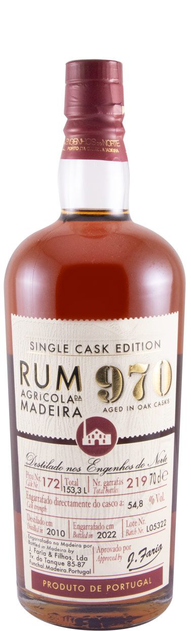 2010 Rum Agrícola da Madeira 970 Single Cask Edition Pipa 172