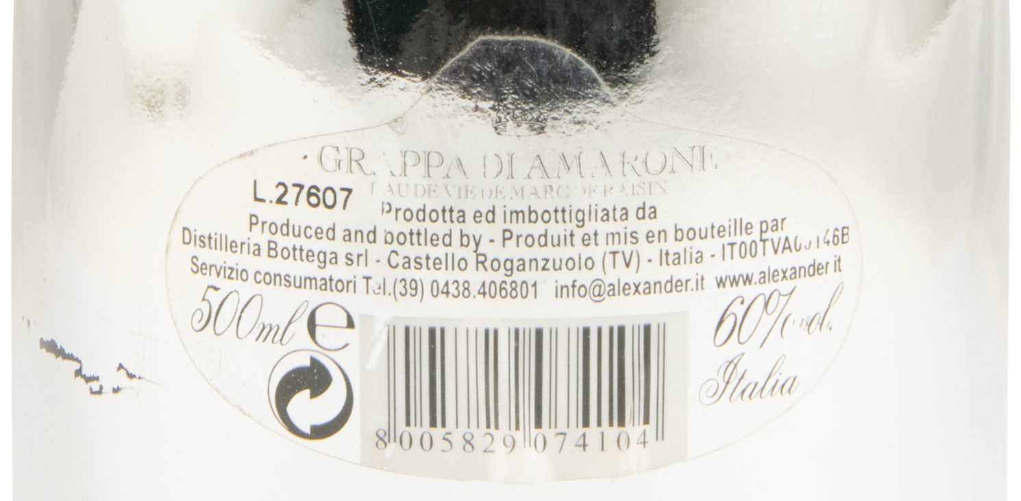 Grappa Alexander Platinum 50cl