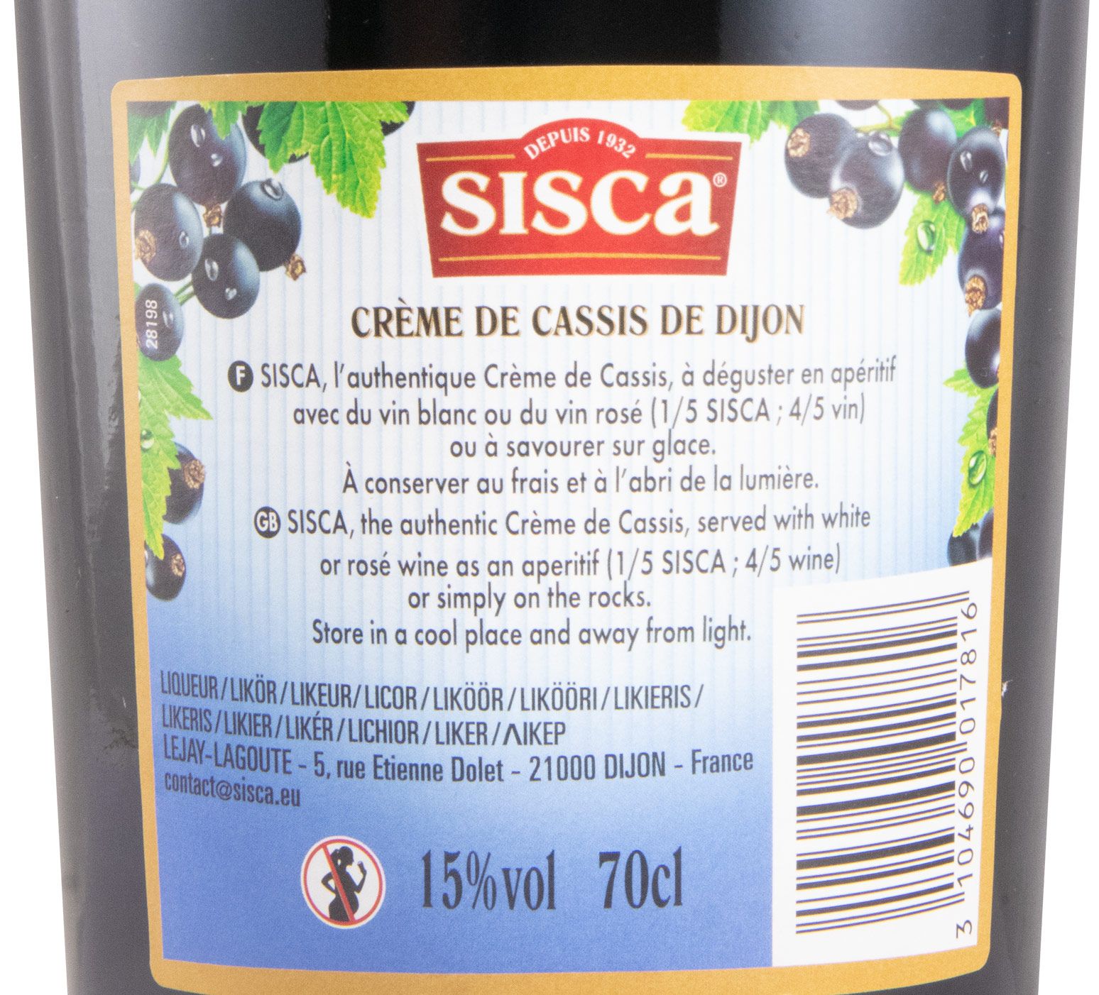 Creme de Licor Cassis Sisca