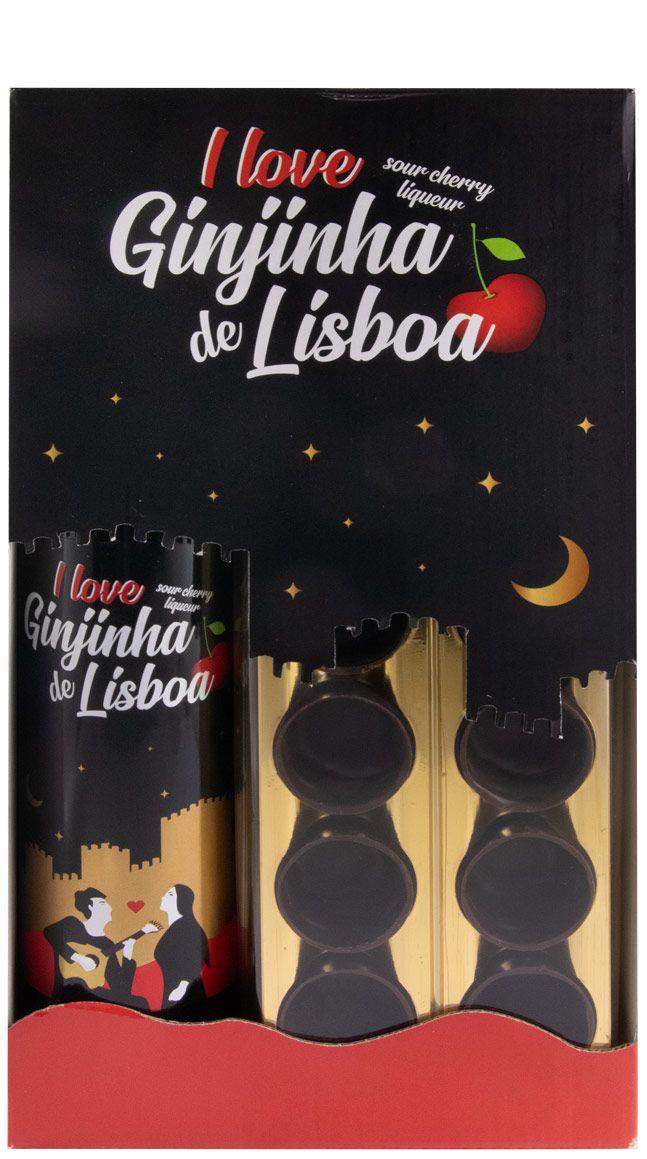 Licor de Ginjinha de Lisboa c/12 Copos Chocolate 50cl