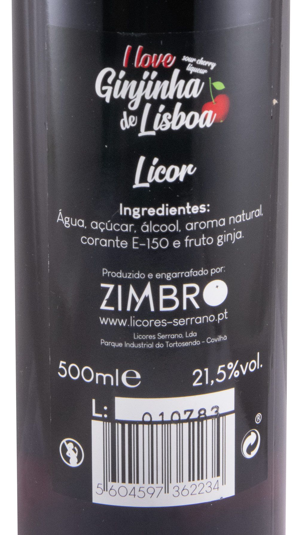 Licor de Ginjinha de Lisboa c/12 Copos Chocolate 50cl