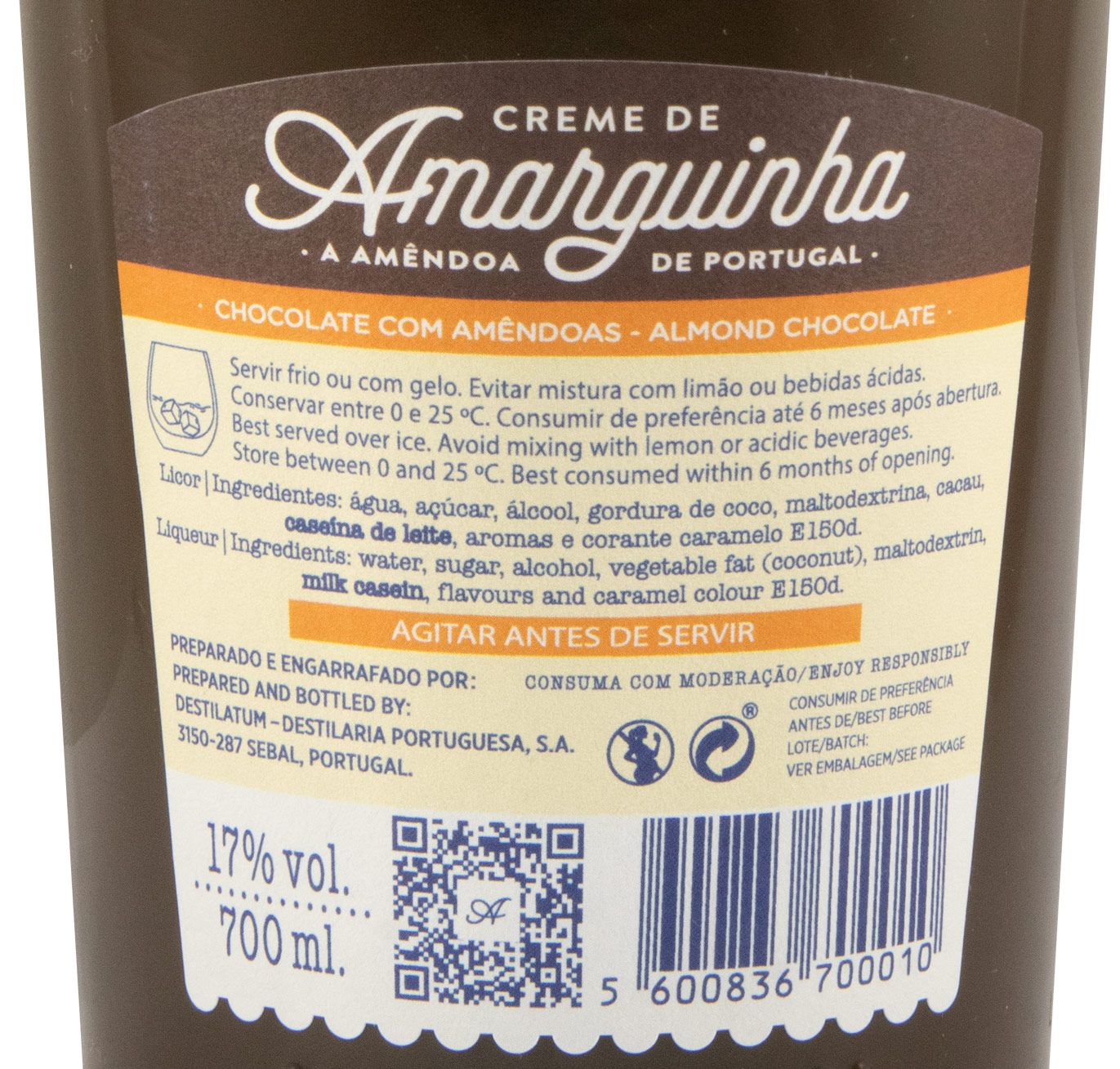 Creme de Amarguinha Chocolate com Amêndoas