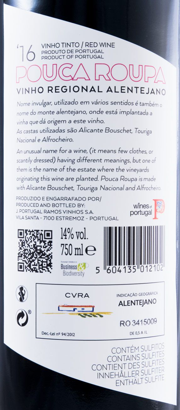2016 João Portugal Ramos Pouca Roupa tinto