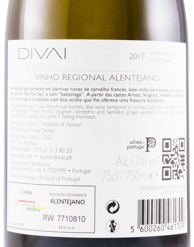 2017 Divai Reserva branco