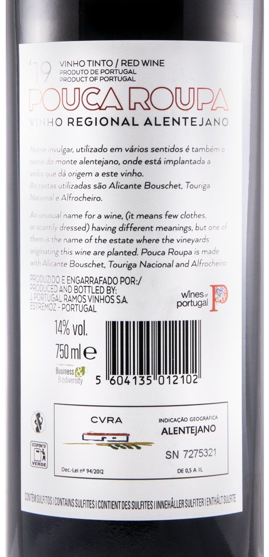2019 João Portugal Ramos Pouca Roupa tinto