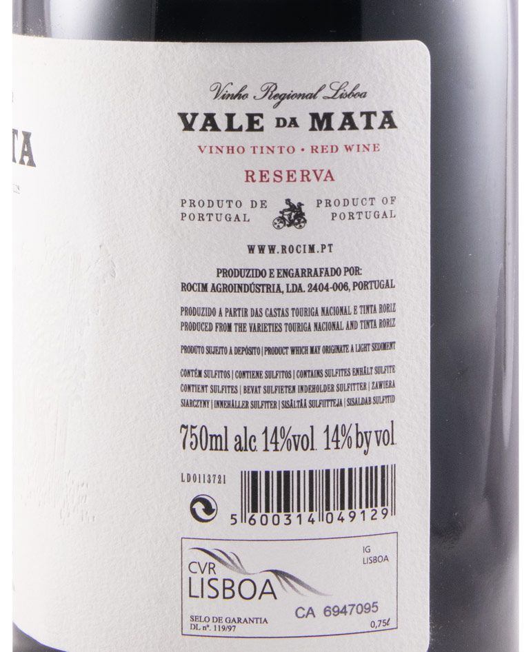2018 Herdade do Rocim Vale da Mata Reserva tinto