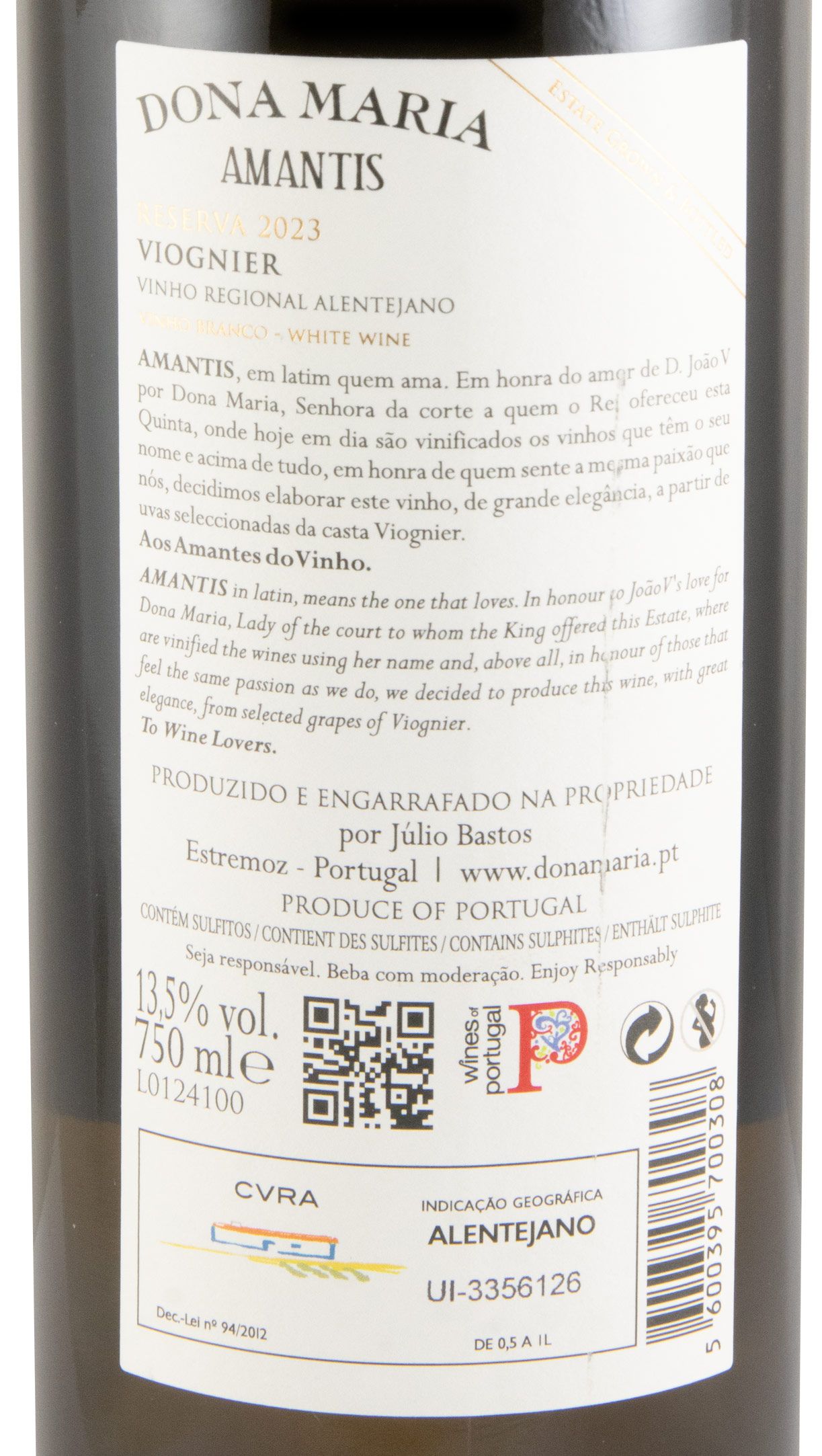 2023 Júlio Bastos Dona Maria Amantis Reserva branco