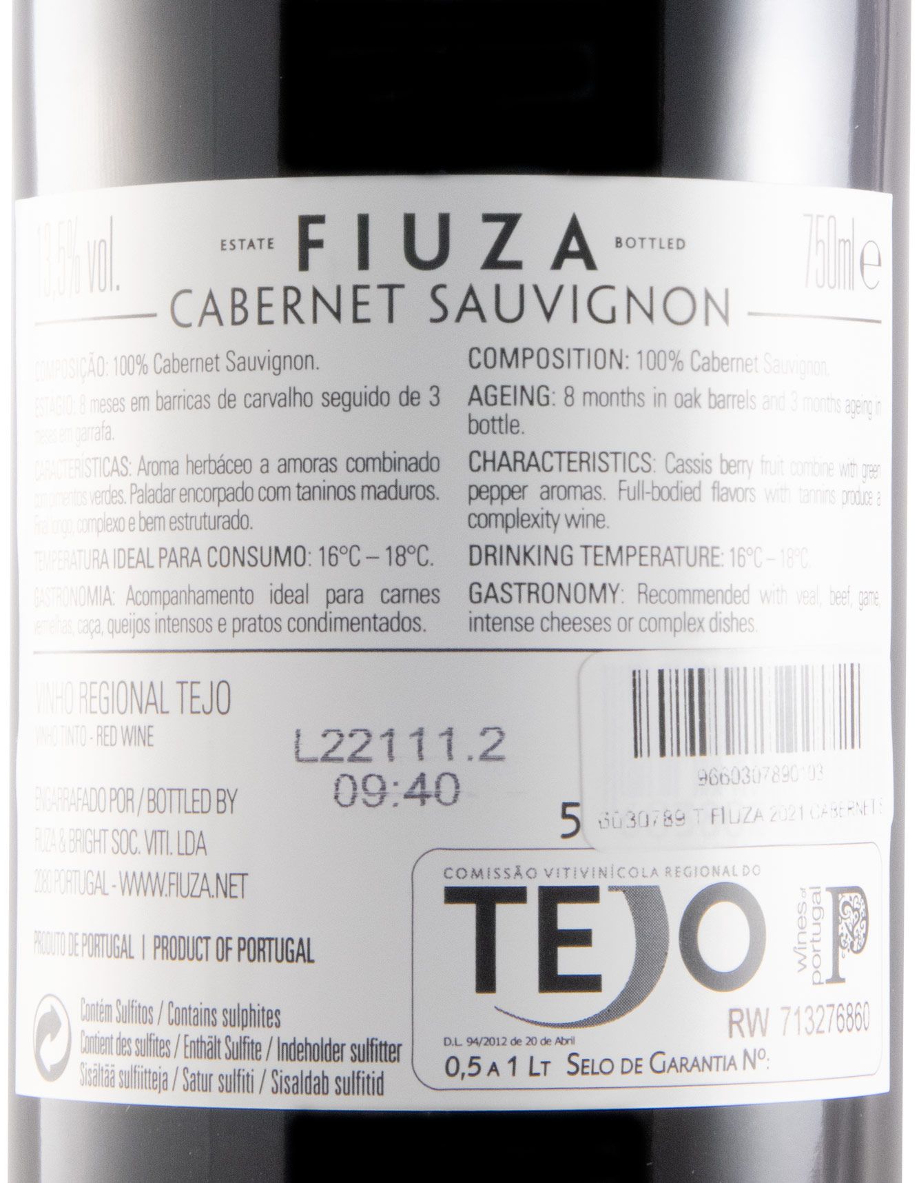 2021 Fiuza Cabernet Sauvignon tinto