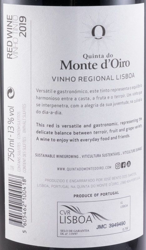 2019 Quinta do Monte d'Oiro red