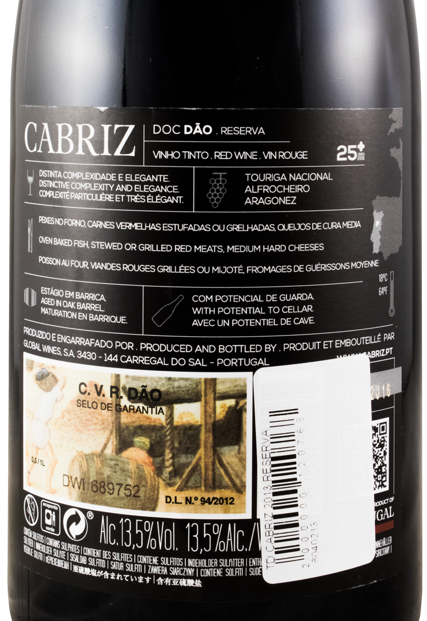 2013 Cabriz Reserva tinto