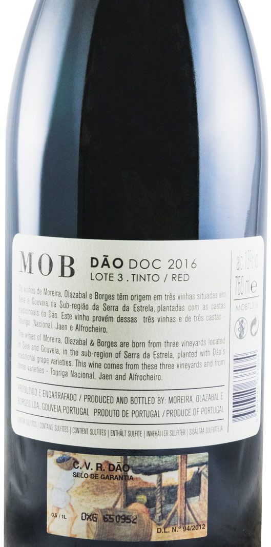 2016 Moreira, Olazabal & Borges MOB Lote 3 tinto