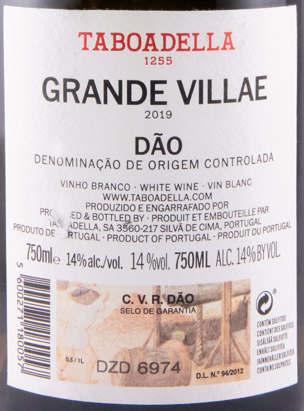 2019 Taboadella Grande Villae branco