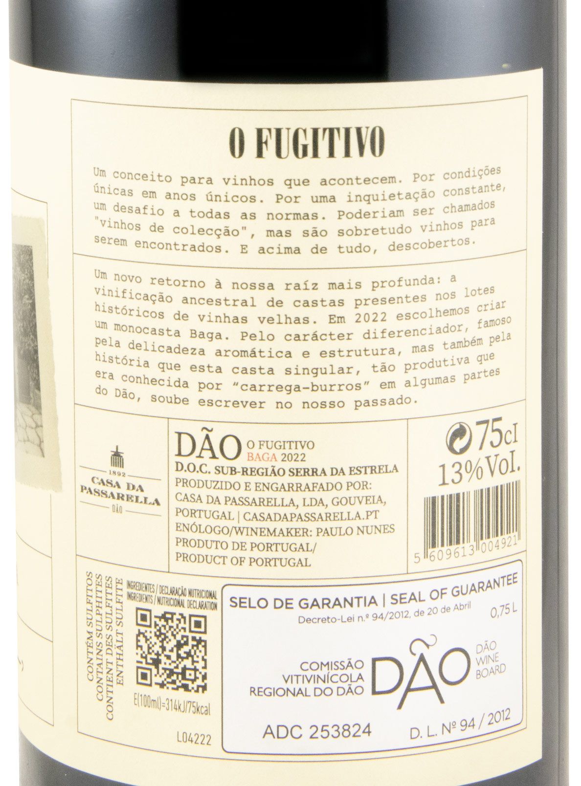 2022 Casa da Passarella O Fugitivo Baga tinto