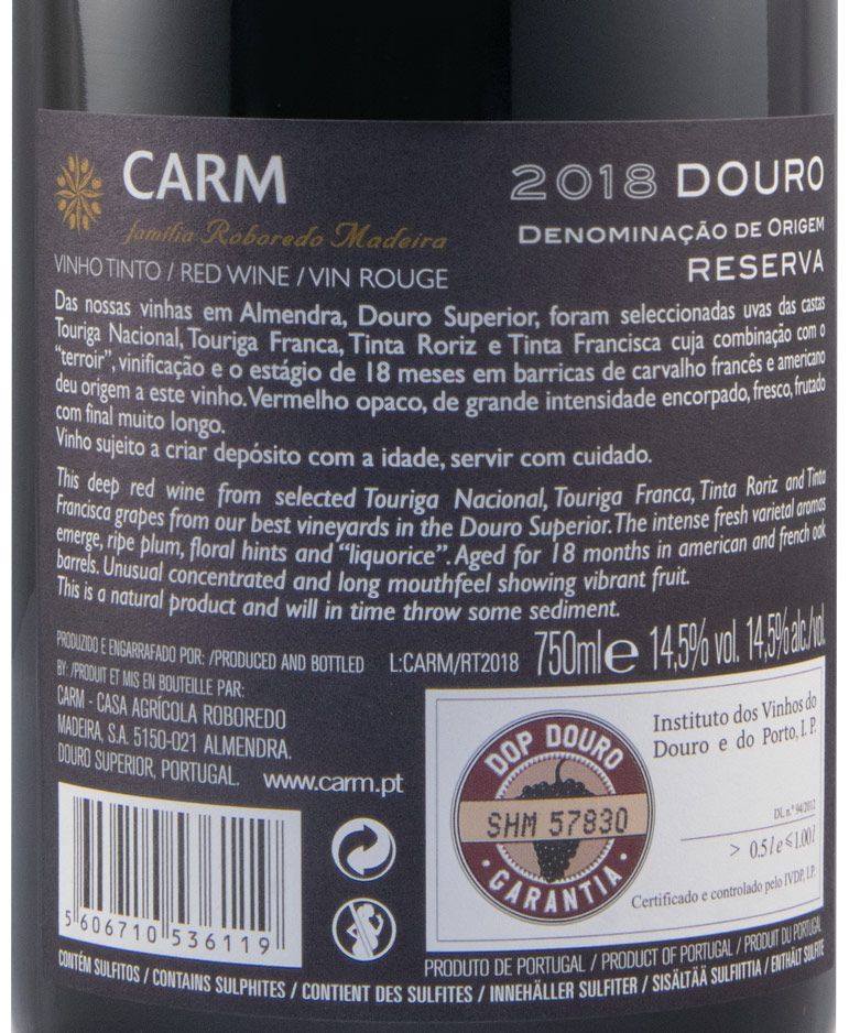 2018 CARM Reserva tinto