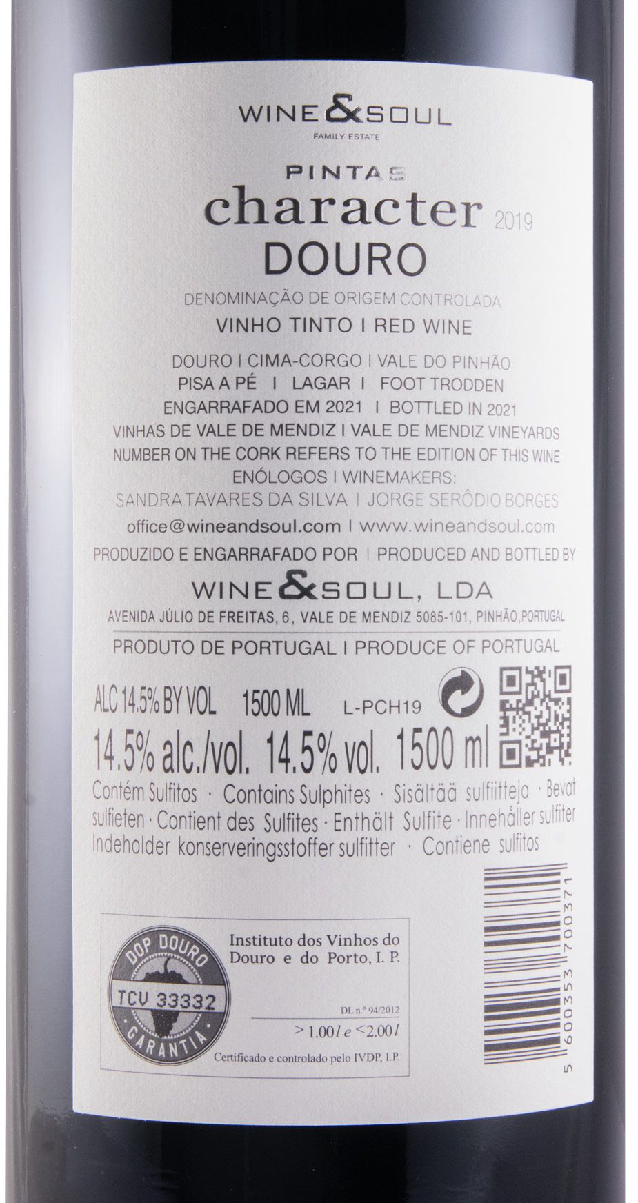 2019 Pintas Character tinto 1,5L