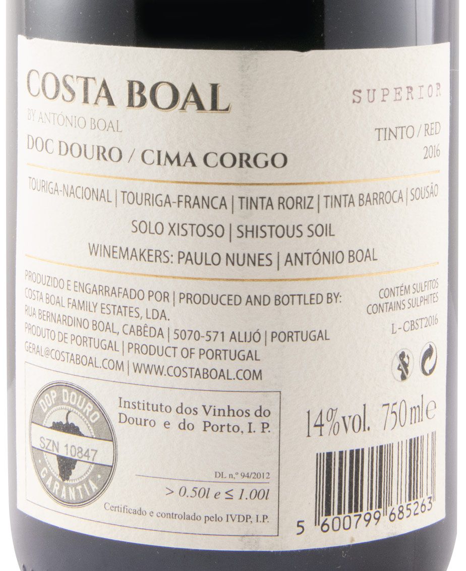 2016 Costa Boal Superior tinto