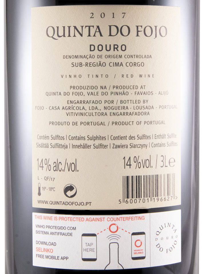2017 Quinta do Fojo tinto 3L