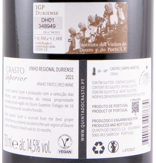 2021 Crasto Superior Syrah tinto