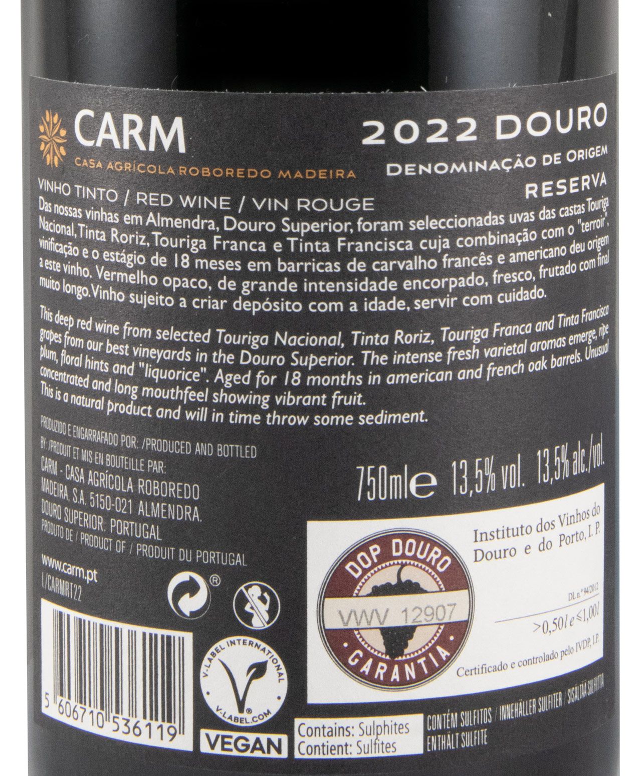 2022 CARM Reserva tinto