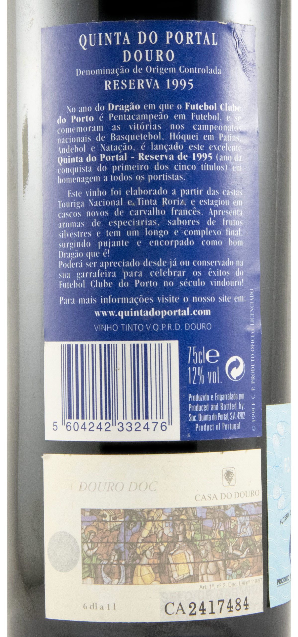 1995 Quinta do Portal FCP Reserva tinto