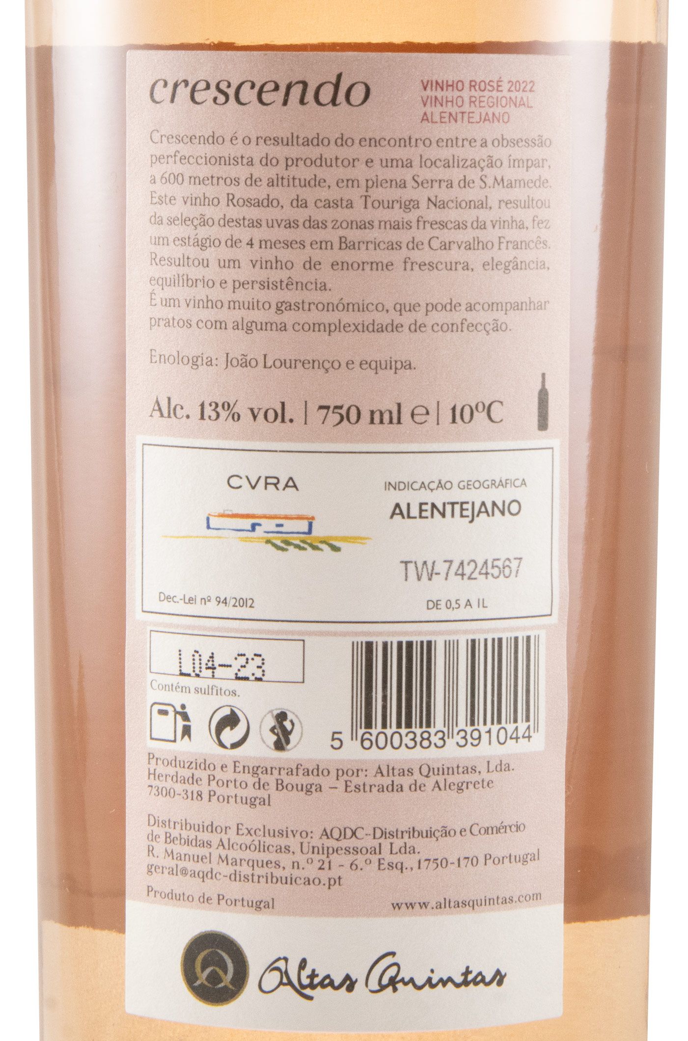 2022 Altas Quintas Crescendo rosé