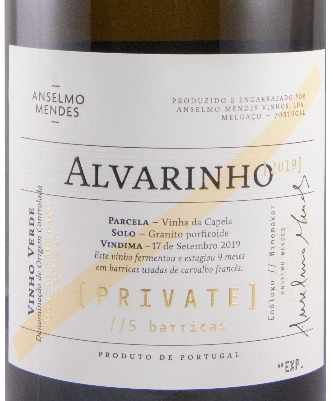 2019 Anselmo Mendes Private Alvarinho branco