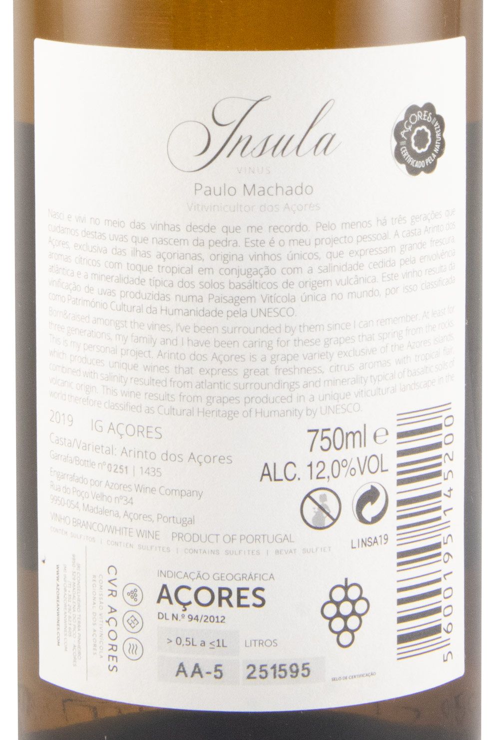 2019 Insula Arinto dos Açores branco