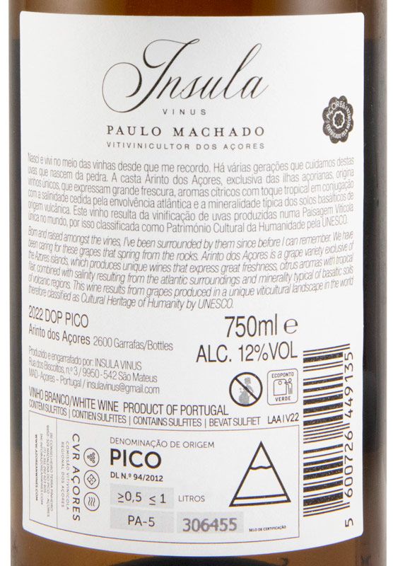 2022 Insula Arinto dos Açores branco