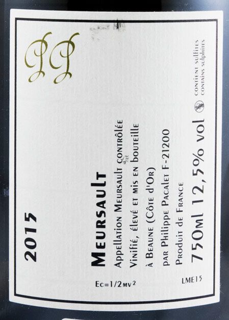 2015 Philippe Pacalet Meursault branco