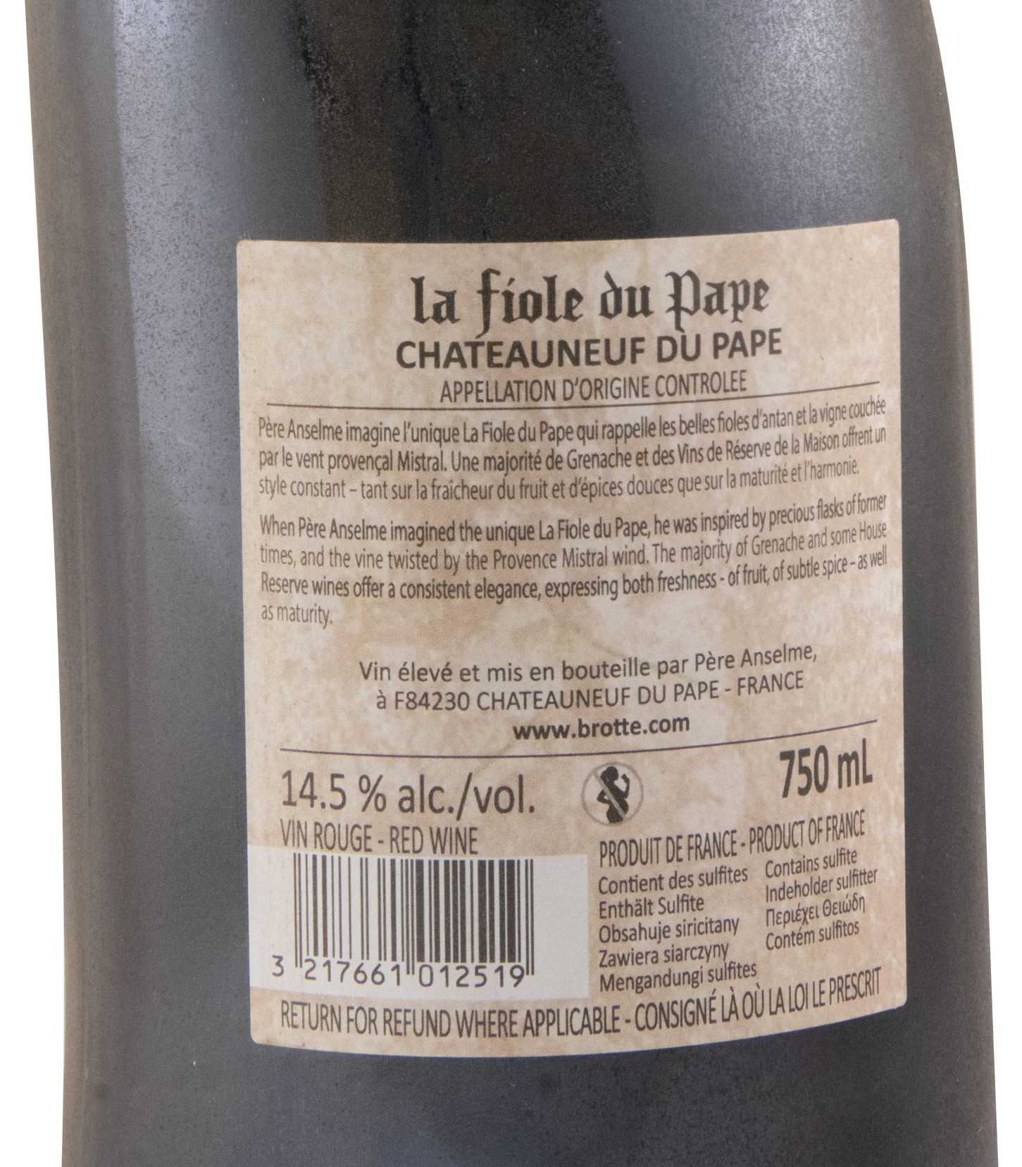 Père Anselme La Fiole du Pape Châteauneuf-du-Pape tinto