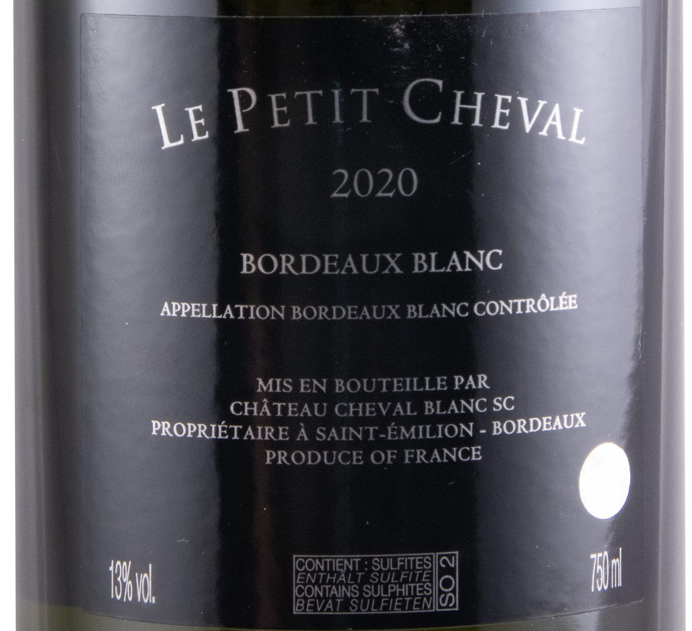 2020 Château Cheval Blanc Le Petit Cheval Blanc Saint-Émilion branco