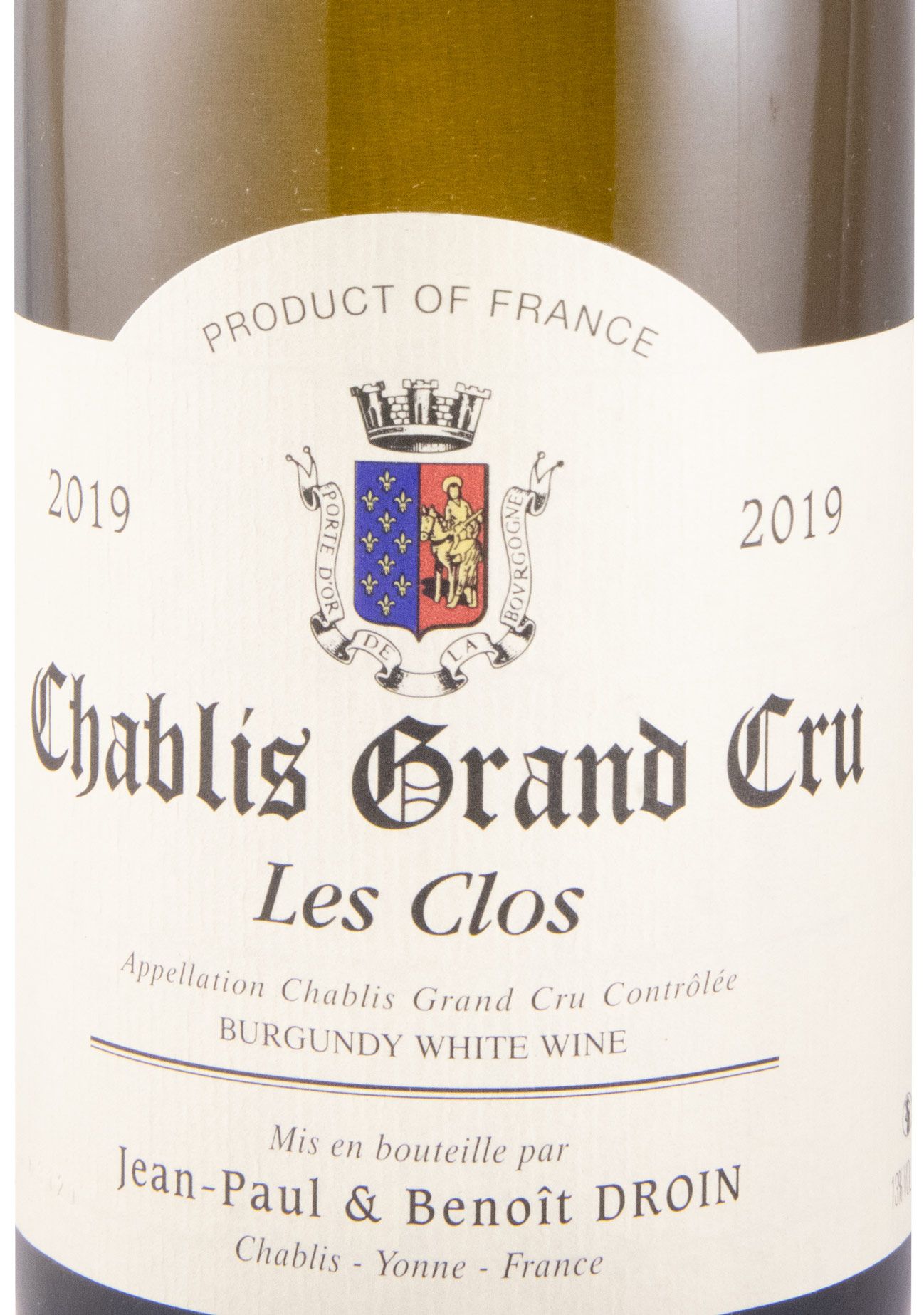2019 Jean-Paul & Benoît Droin Les Clos Grand Cru Chablis branco