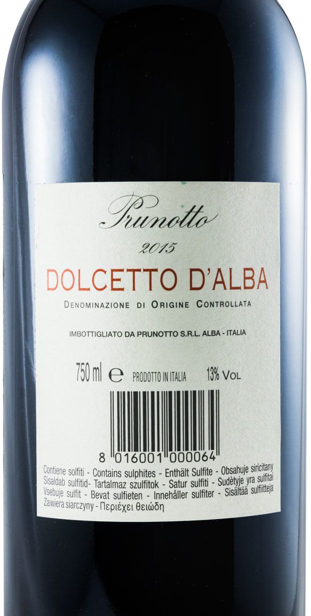 2015 Prunotto Dolcetto d'Alba tinto