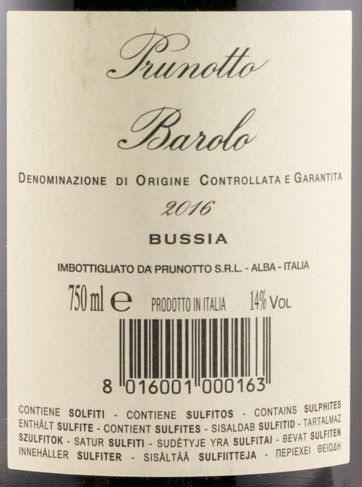 2016 Prunotto Bussia Barolo tinto