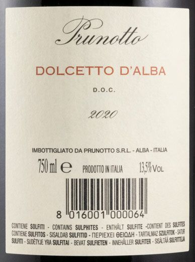2020 Prunotto Dolcetto d'Alba tinto