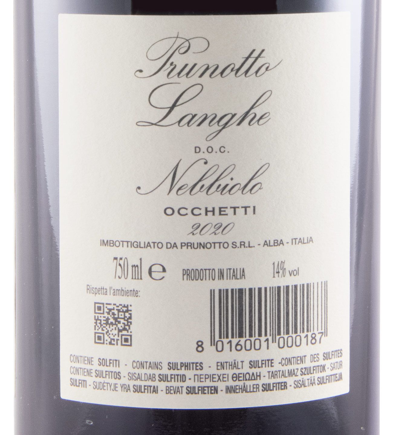 2020 Prunotto Occhetti Nebbiolo Langhe tinto