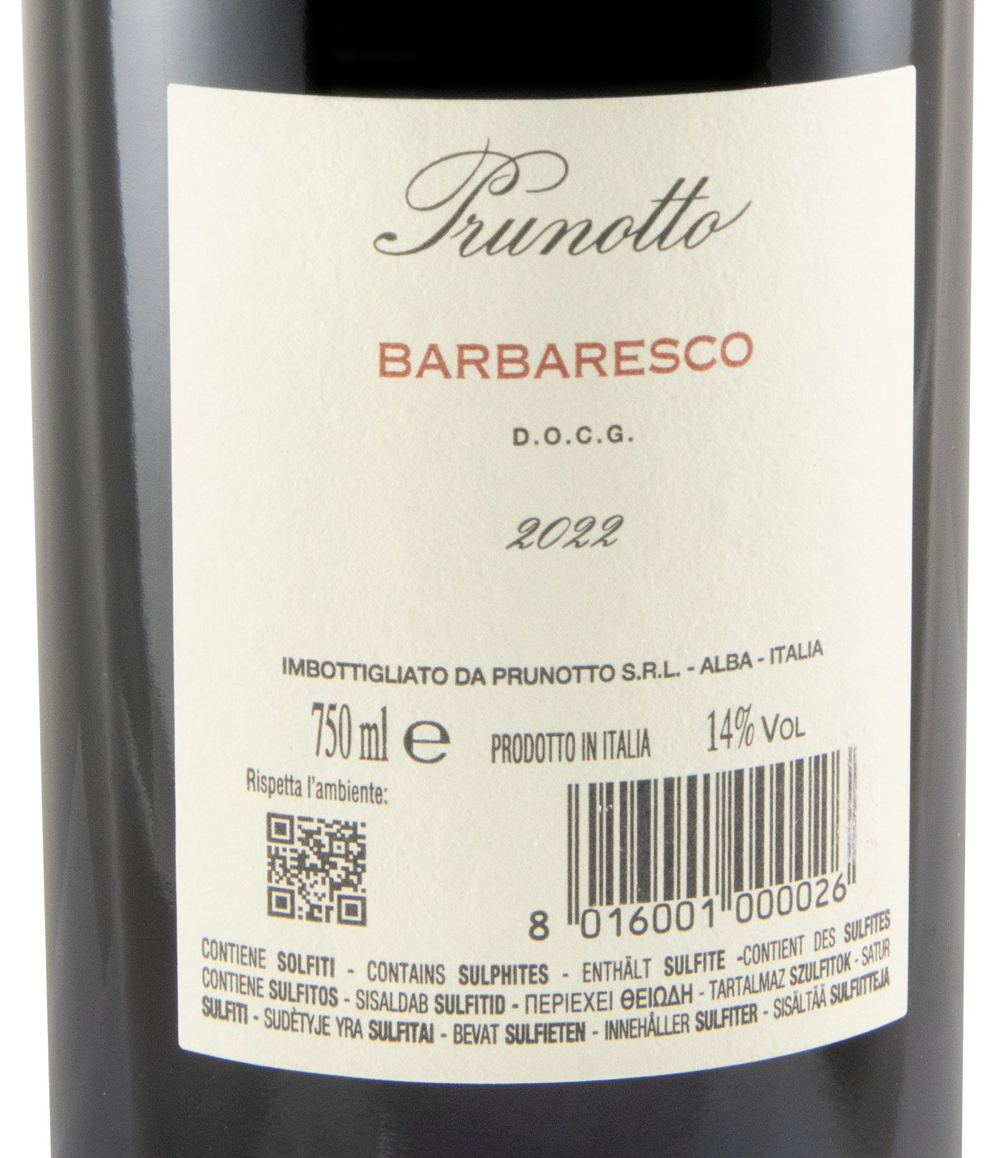 2022 Prunotto Barbaresco tinto
