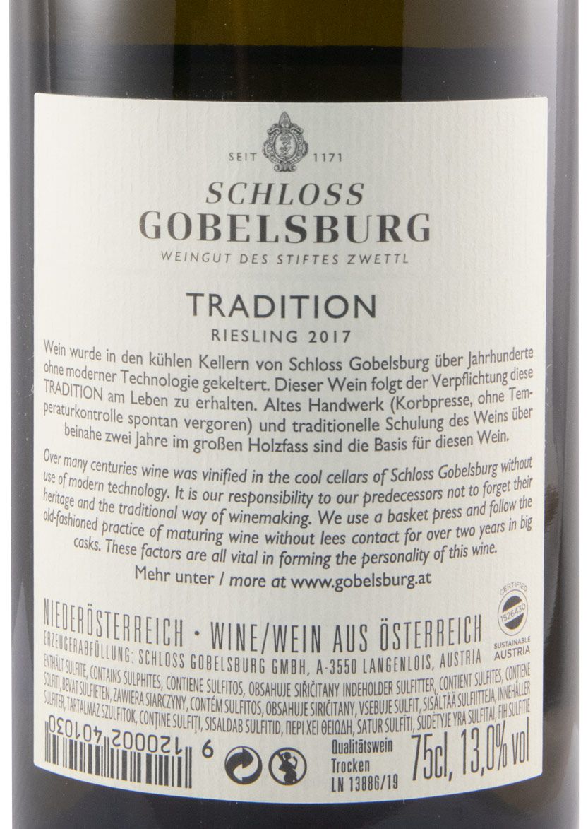 2017 Schloss Gobelsburg Tradition Riesling branco