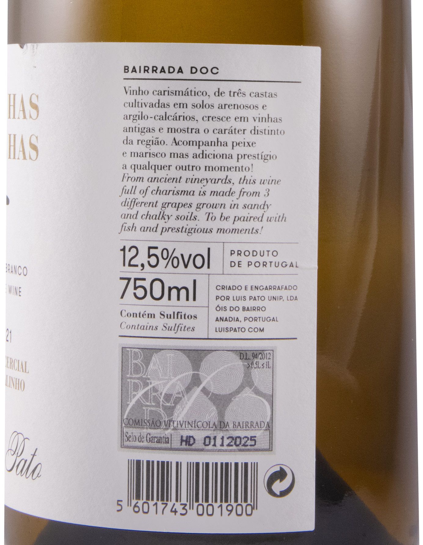 2021 Luís Pato Vinhas Velhas branco